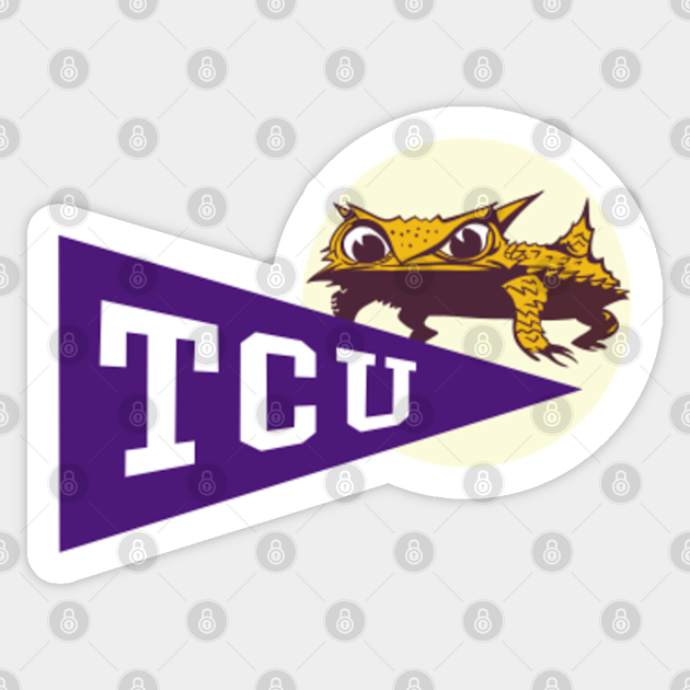 Vintage Pennant TCU Horned Frog Mascot - Horned Frogs - Sticker | TeePublic
